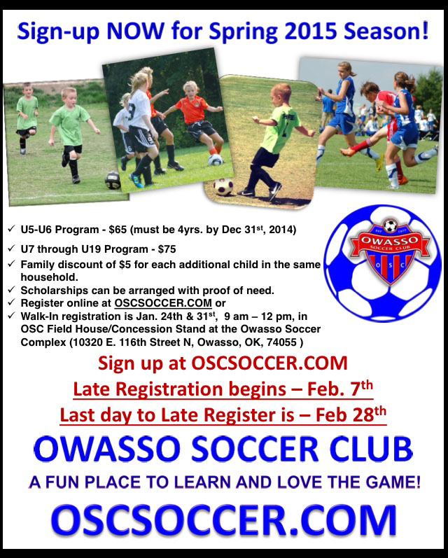 Sign up Now for Spring 2015 Soccer in Owasso - Owassoisms.com