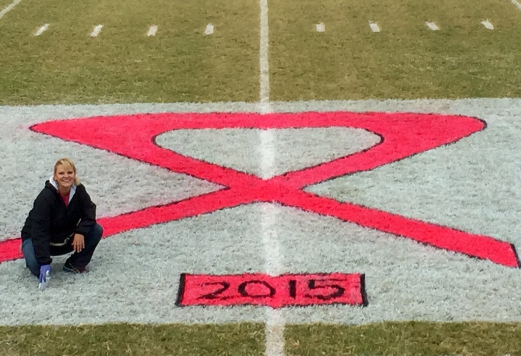 Pink Ribbon for Breast Cancer Awareness Painted on Ator Field to ...