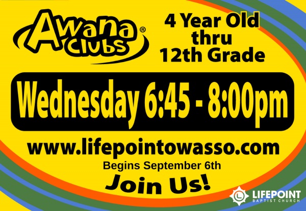 AWANA with Lifepoint Baptist Church starts September 6th - Owassoisms.com